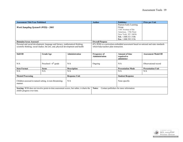 Early lap assessment tools | PDF
