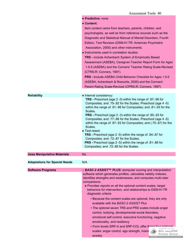 Early lap assessment tools | PDF