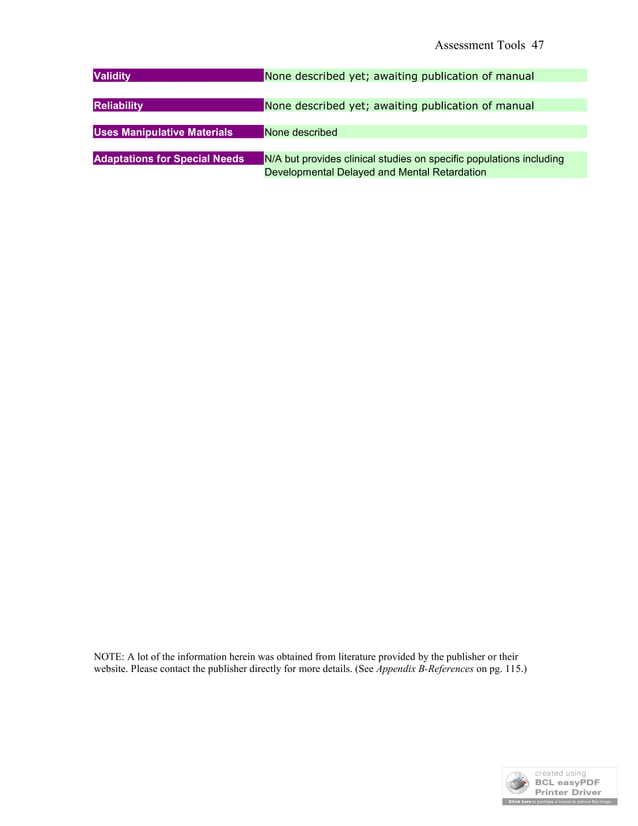 Early lap assessment tools | PDF