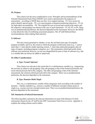 Early lap assessment tools | PDF