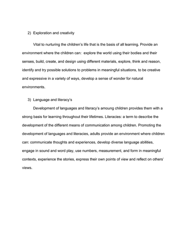 Early learning framework | PDF