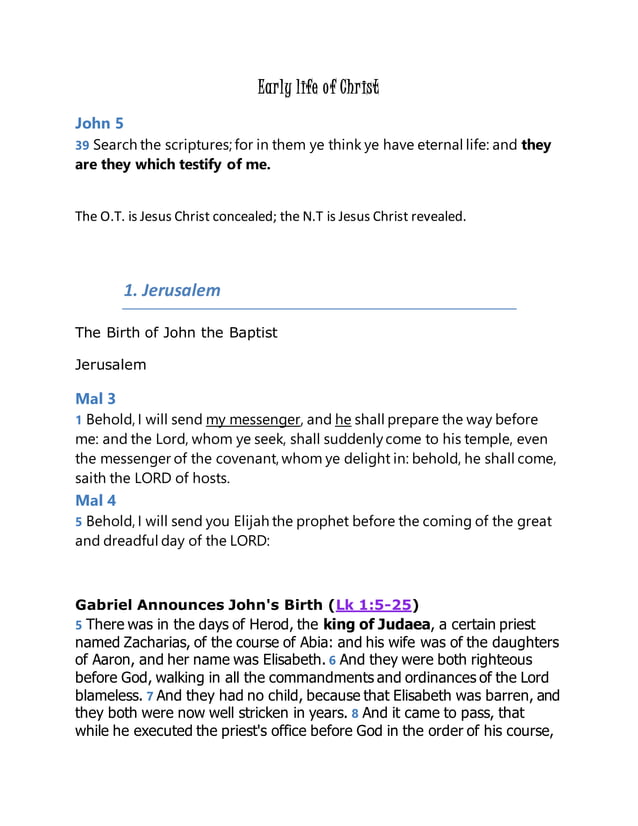 Early life of christ | PDF