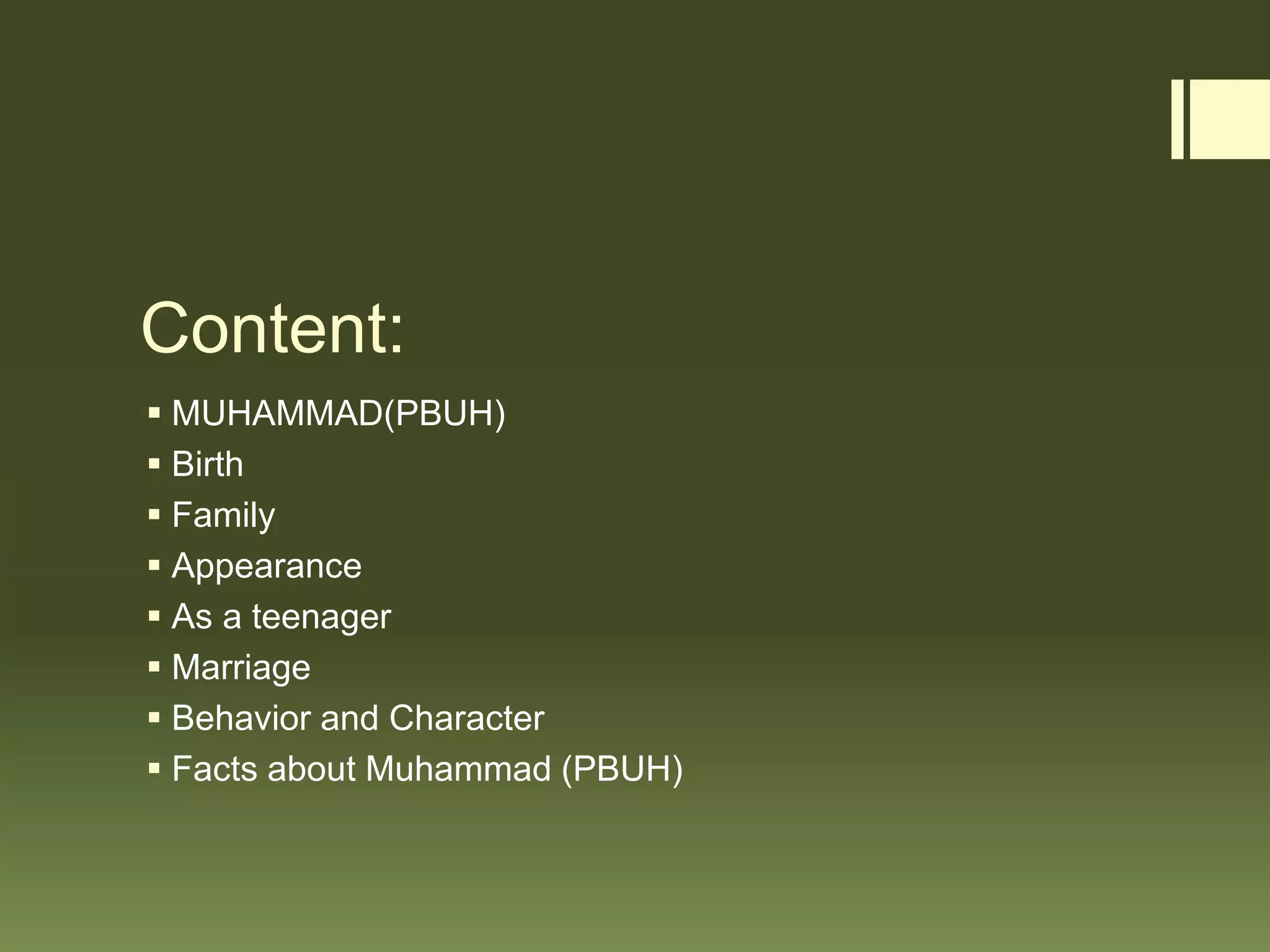 Early life of muhammad saw | PPTX