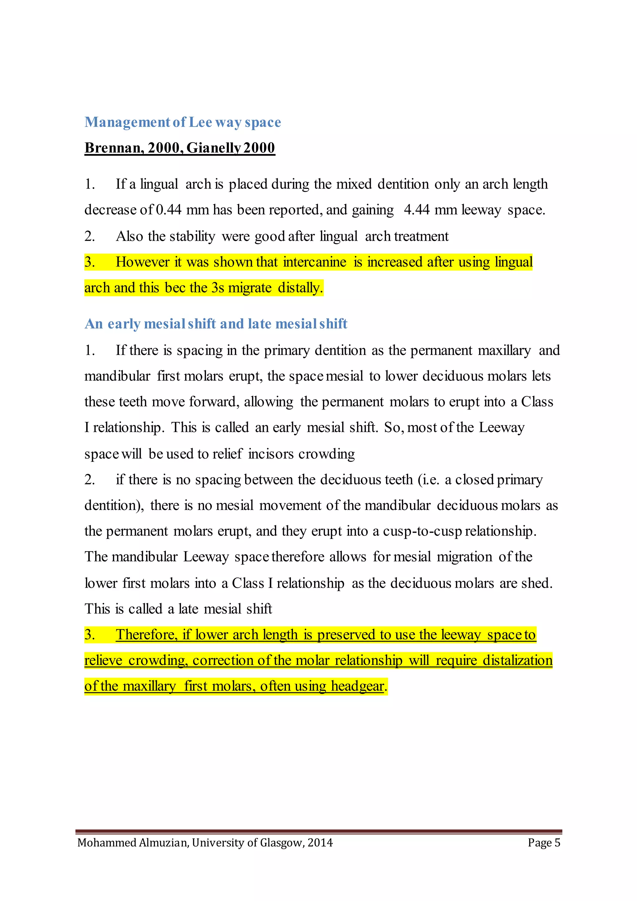 Early loss of deciduous dentition / for orthodontists by Almuzian | DOCX