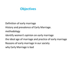 Early marriage (child marriage) Erbil IRAQ (150 Questionnaire) | PPTX