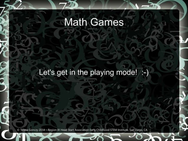 Creating Early Math Games that Work! | PPT