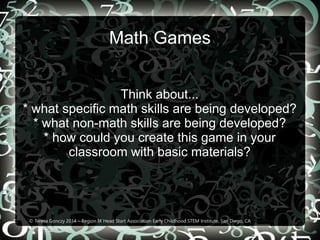 Creating Early Math Games that Work! | PPT