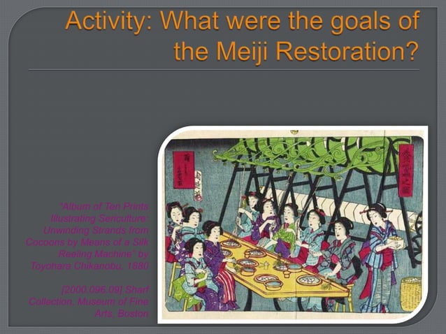 Japan: The Meiji Restoration overview | PPTX | Death, Injury, or ...