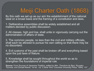 Japan: The Meiji Restoration overview | PPTX