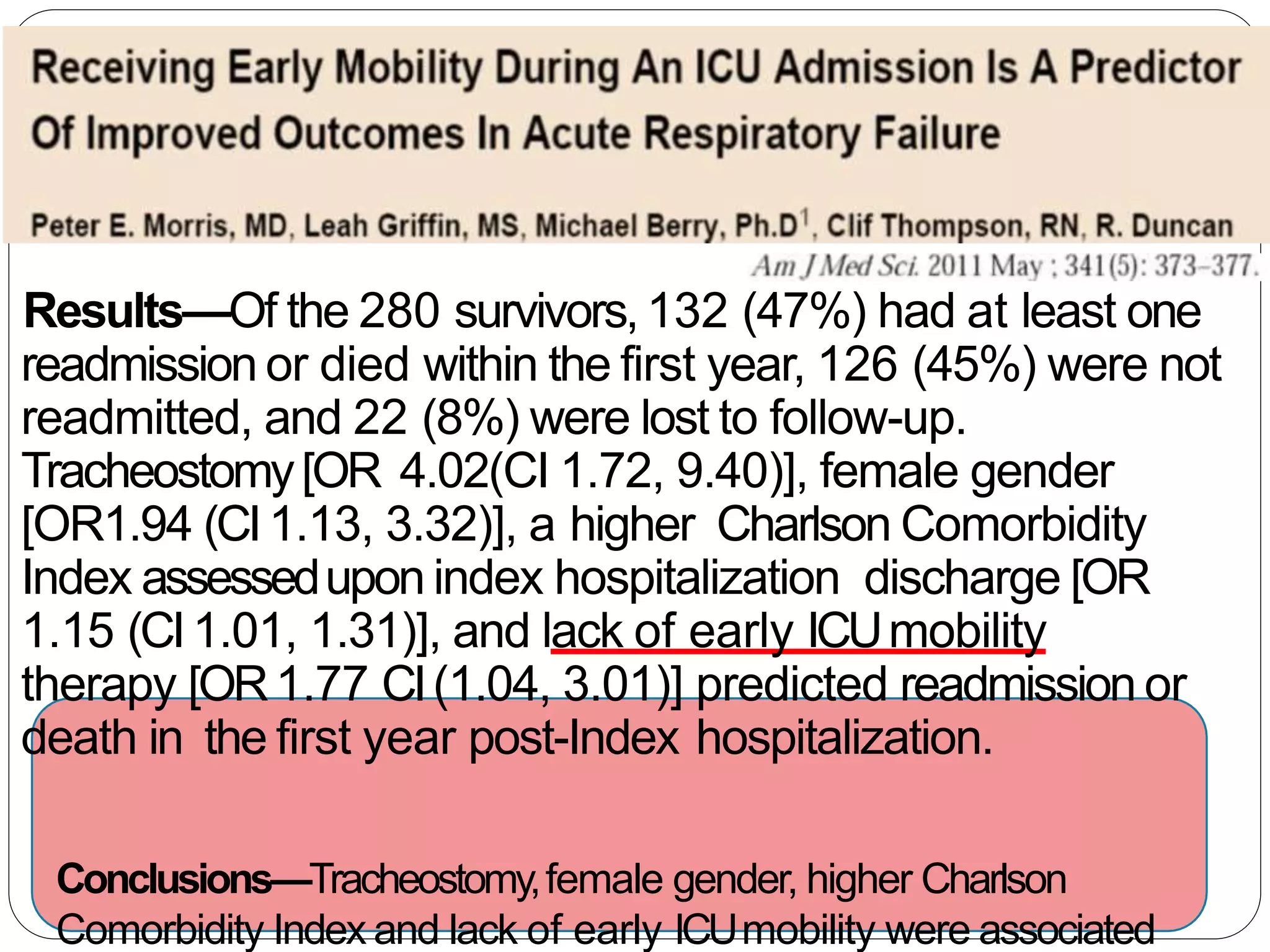 Early mobilisation in ICU | PPTX