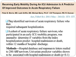 Early mobilisation in ICU | PPTX