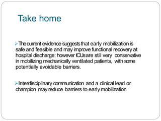 Early mobilisation in ICU | PPTX
