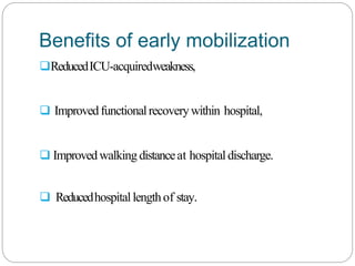 Early mobilisation in ICU | PPTX
