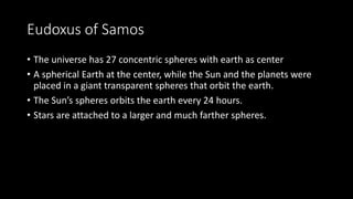 Early models of the Universe | PPTX