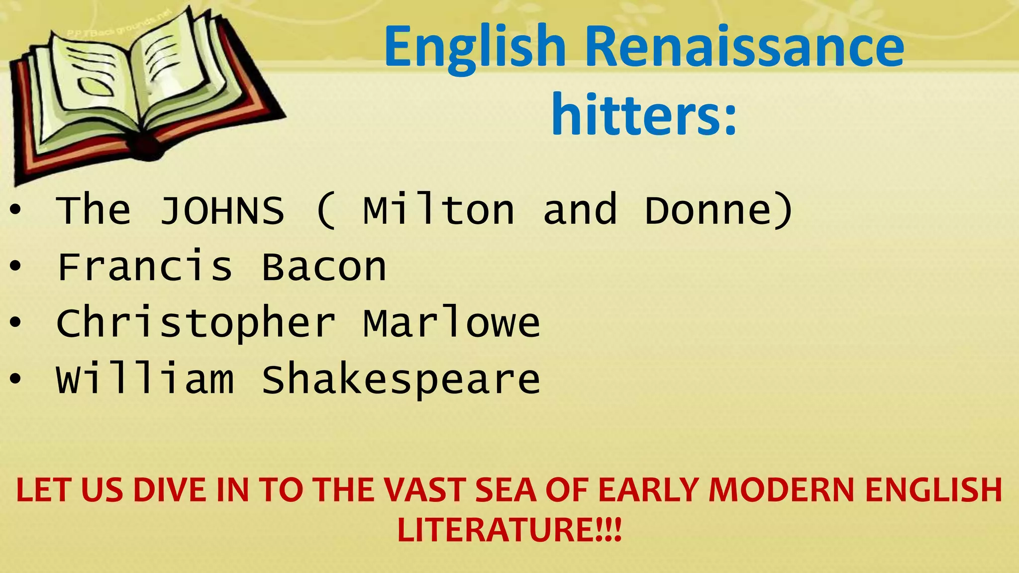 Early modern english literature | PPTX