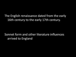 Early modern english literature presentation | PPTX