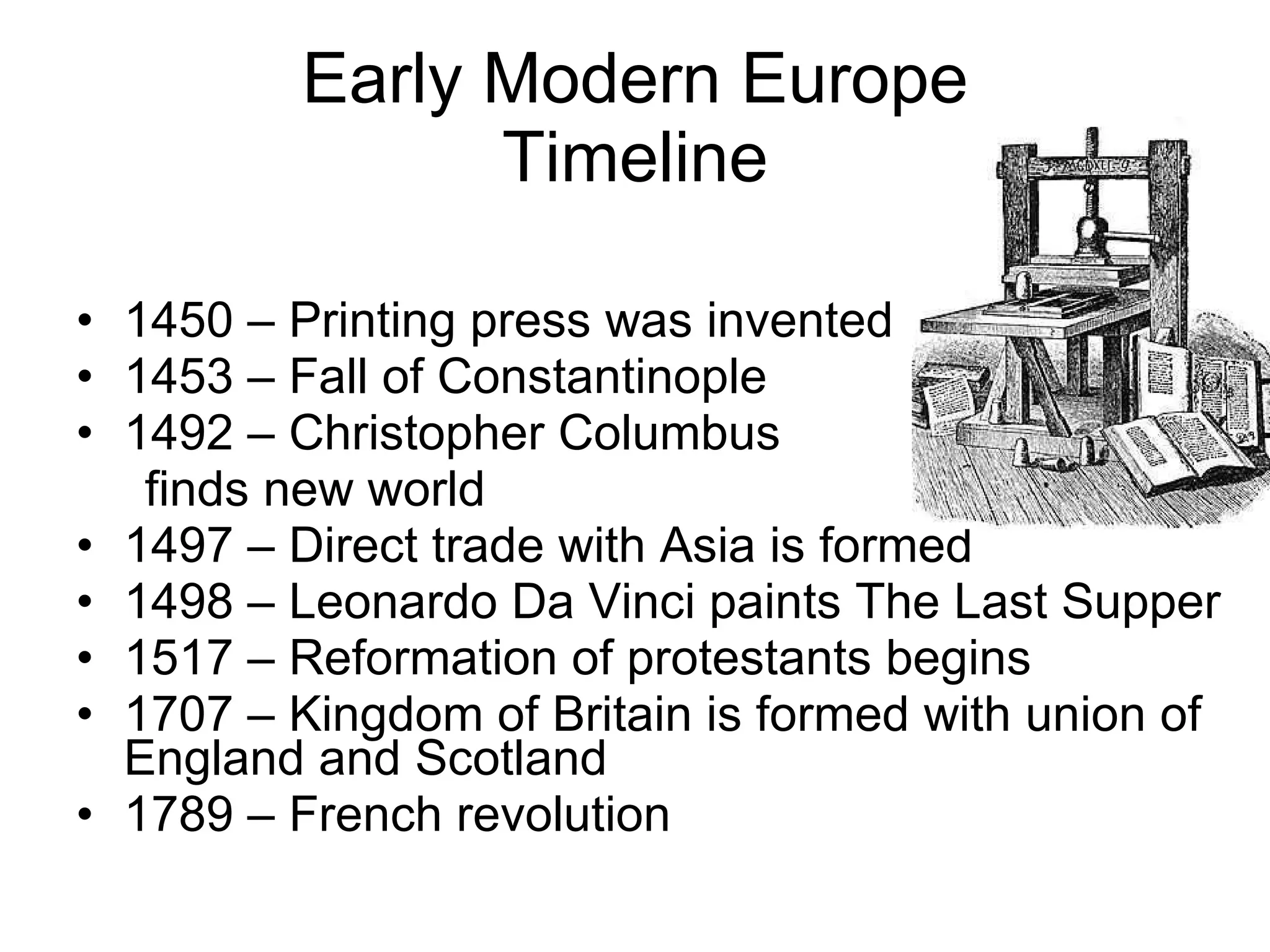 Early modern europe | PPT