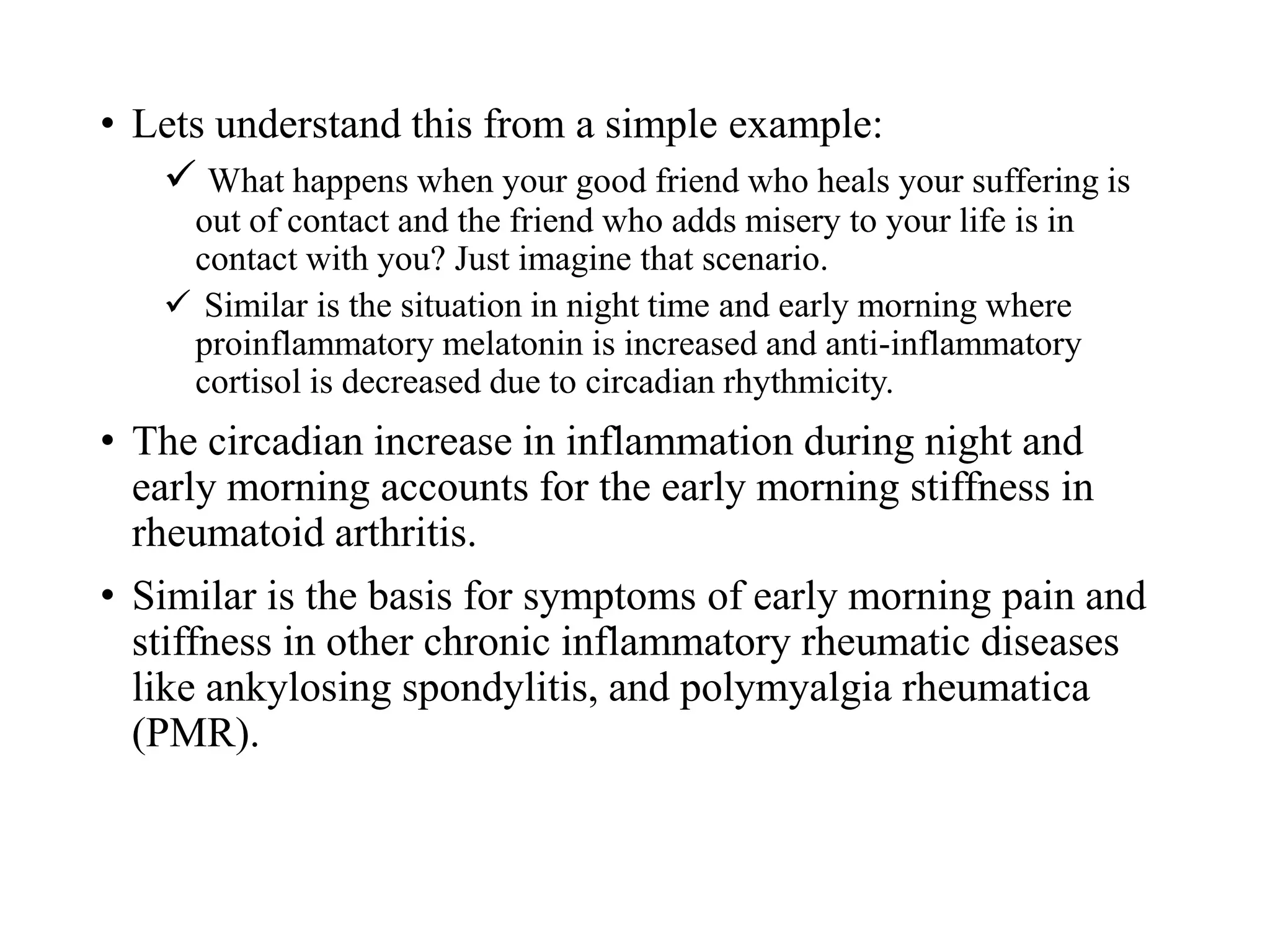 Basis for early morning stiffness in Rheumatoid arthritis | PPT