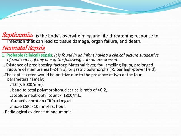 Early neonatal sepsis | PPTX