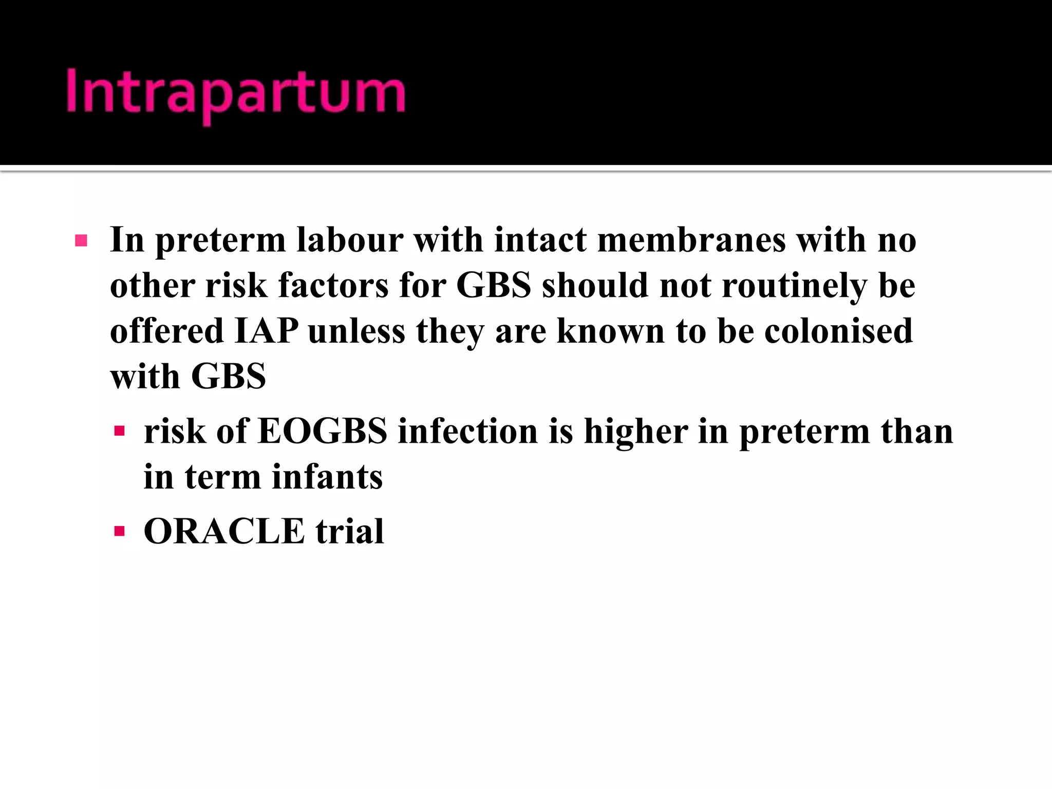 Early onset of neonatal group b streptococcus diseases zharif | PPTX