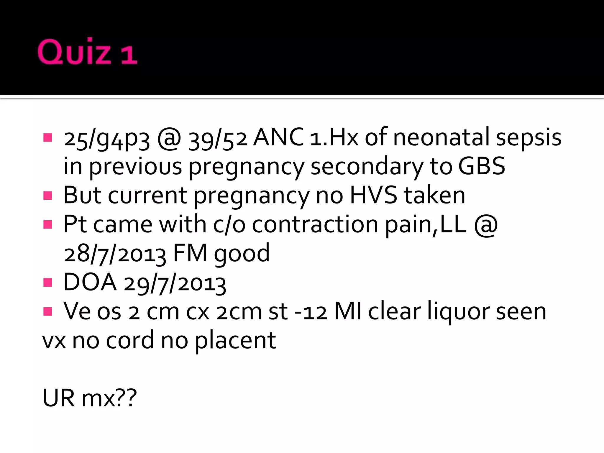 Early onset of neonatal group b streptococcus diseases zharif | PPTX