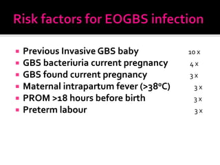 Early onset of neonatal group b streptococcus diseases zharif | PPTX