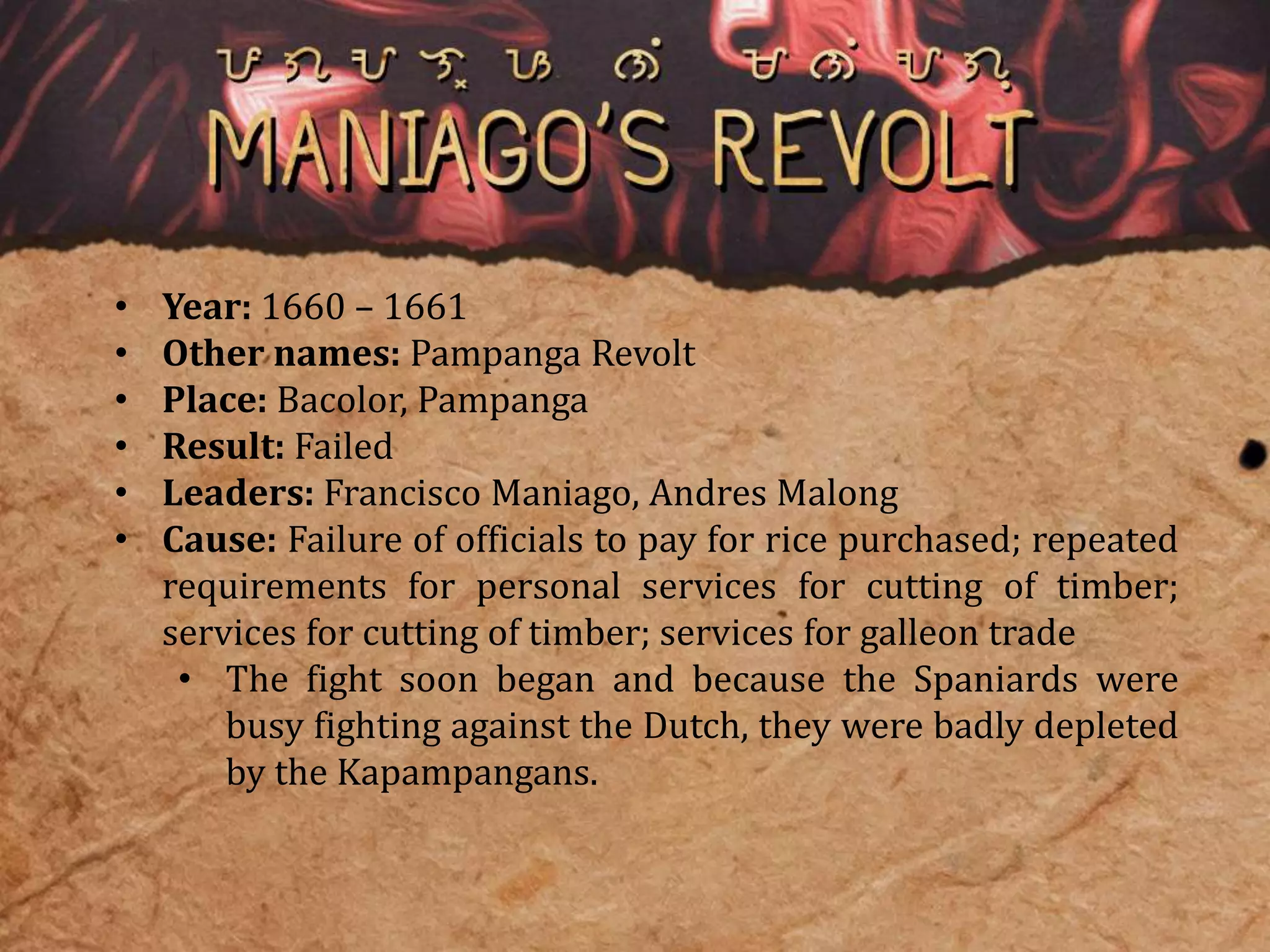 Early Philippine Revolution (1574-1841) | PPTX