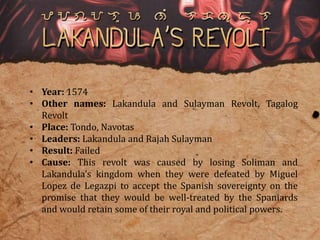 Early Philippine Revolution (1574-1841) | PPTX