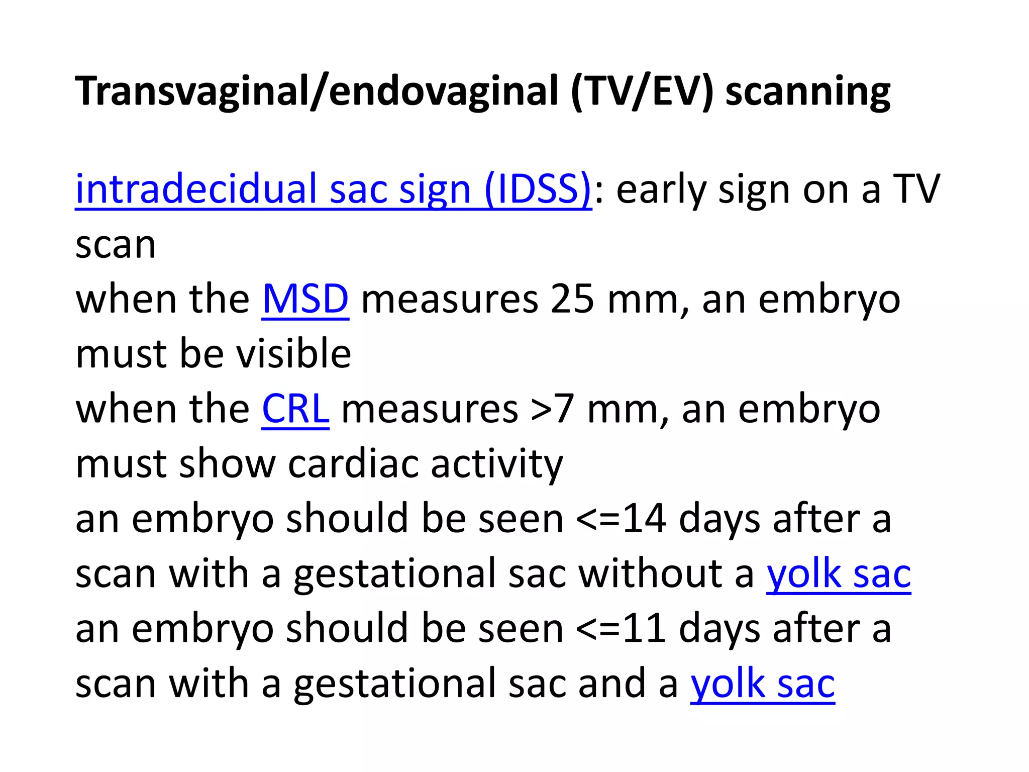 Ultrasound diagnosis of early pregnancy and cutoff measurements of ...