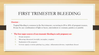 Early Pregnancy Bleeding chapter three 3 | PPT