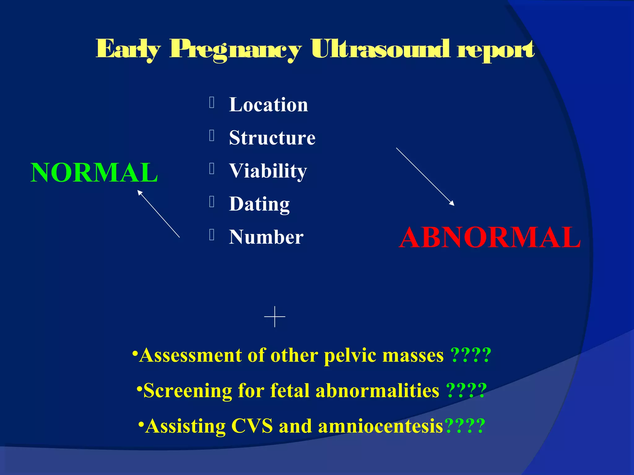 Early pregnancy ultrasonographic evaluation | PPT