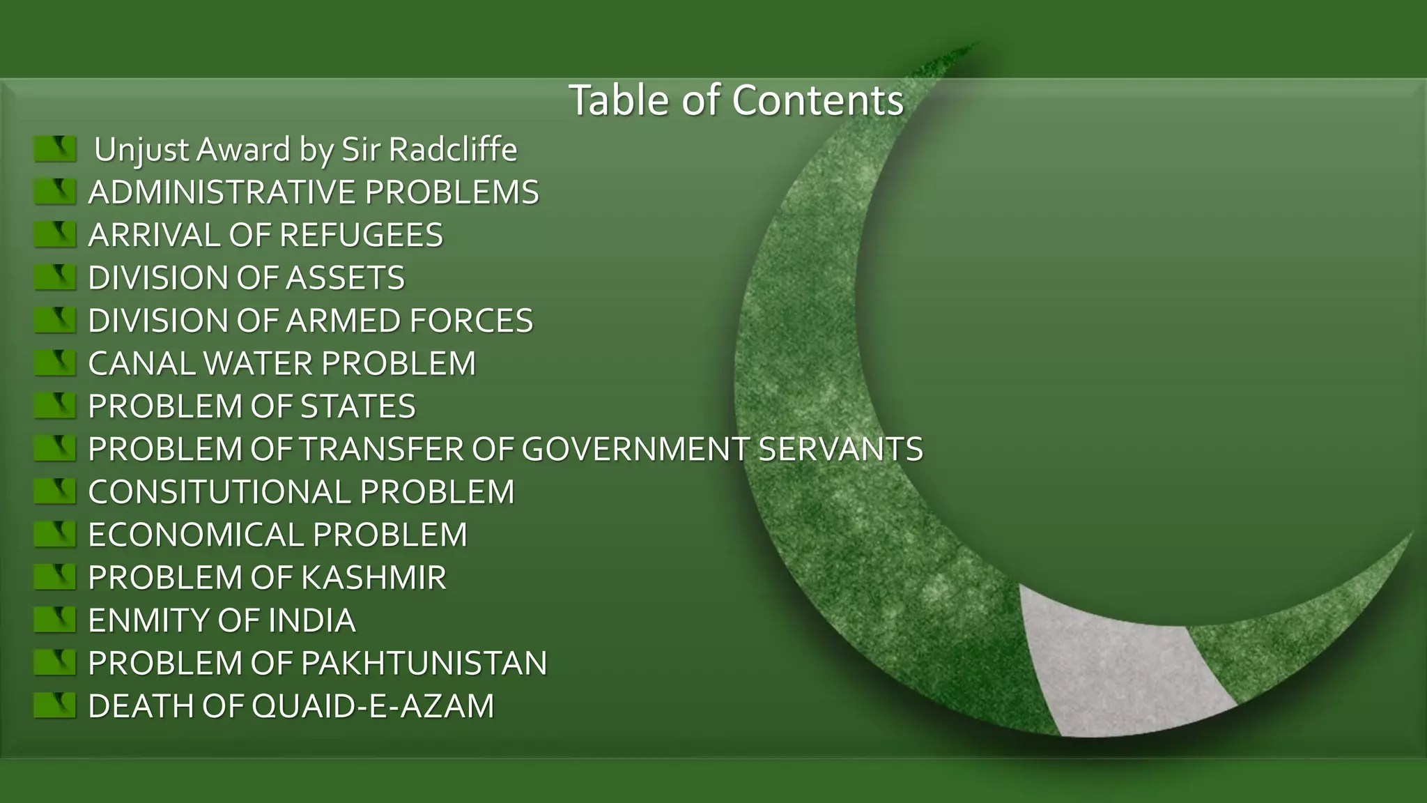 Early problems of pakistan | PPTX