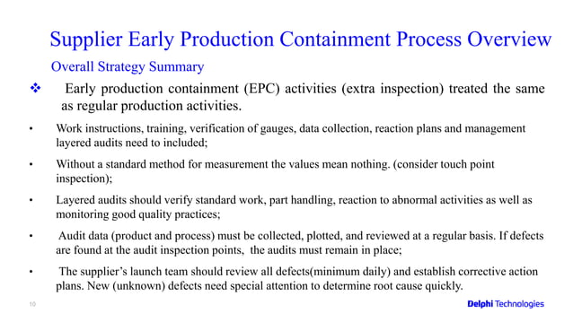 Early Production Containment Training.pptx | Manufacturing Industry ...