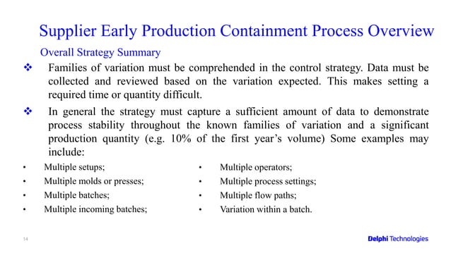Early Production Containment Training.pptx | Manufacturing Industry ...