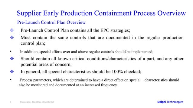 Early Production Containment Training.pptx | Manufacturing Industry ...