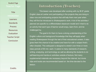 Shakespeare Webquest | PPT