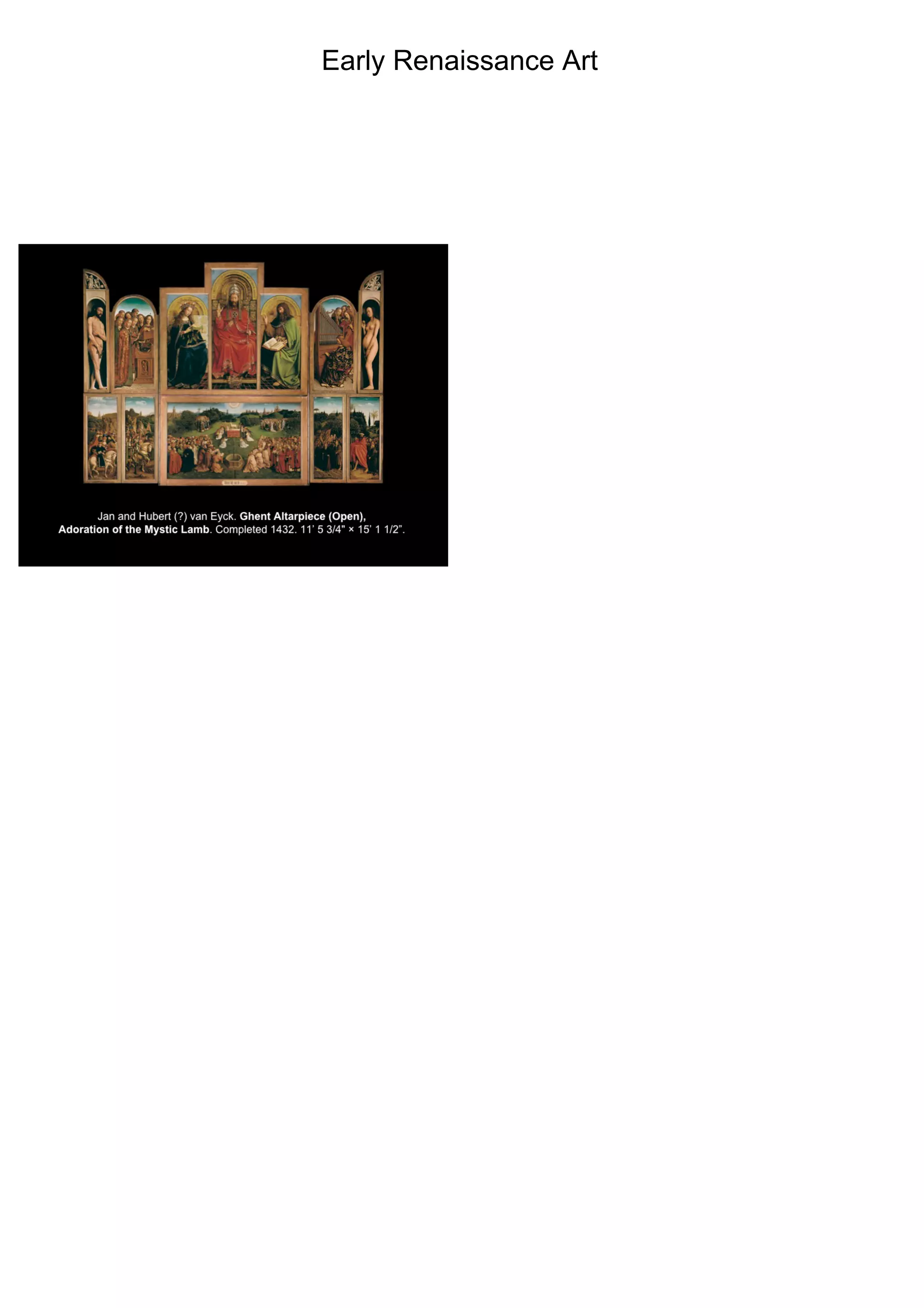 Early Renaissance art | PDF