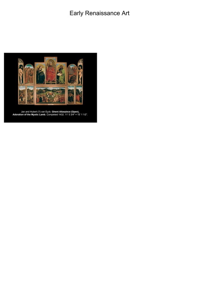 Early Renaissance art | PDF