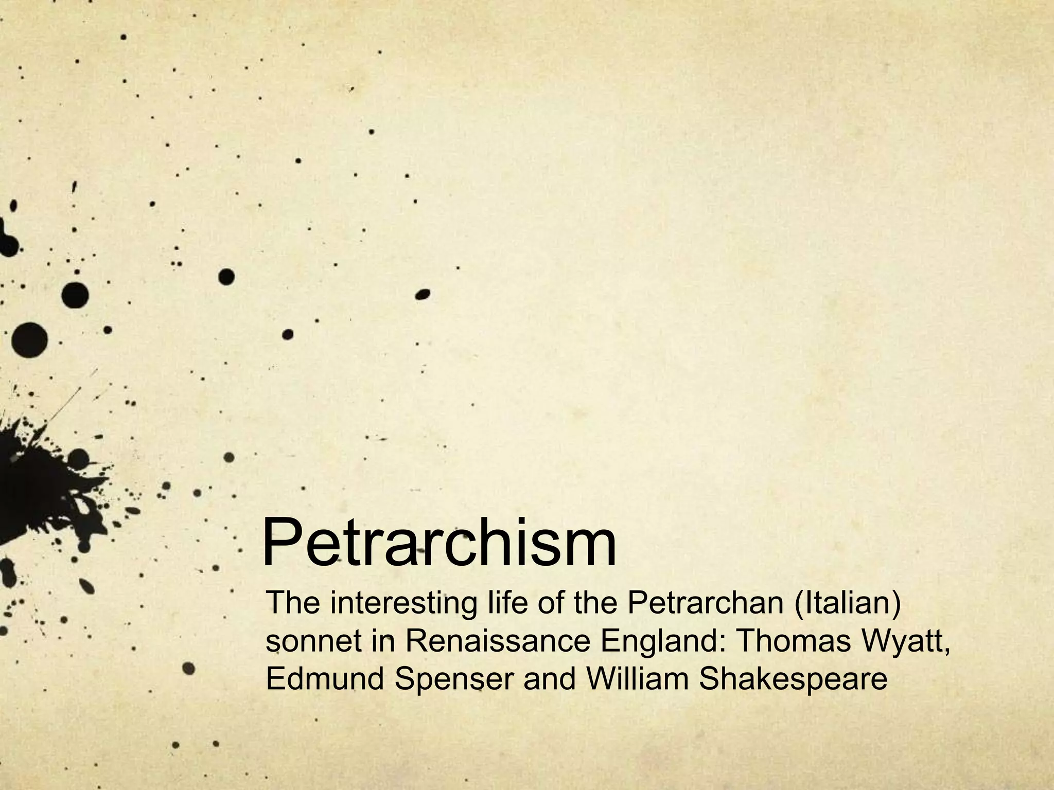 Early renaissance poetry | PPT