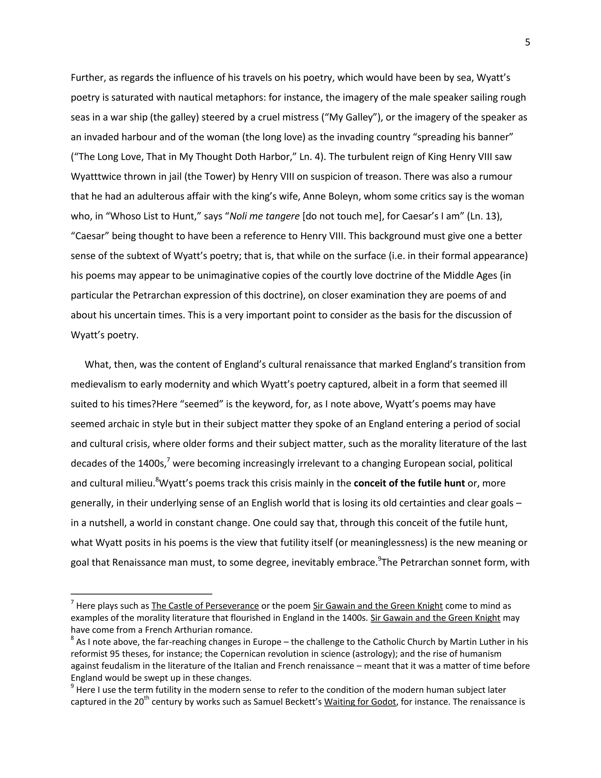 Early renaissance poetry notes | DOCX