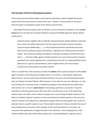 Early renaissance poetry notes | PDF