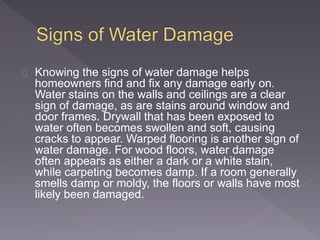 Early Signs of Water Damage in the Home | PPT