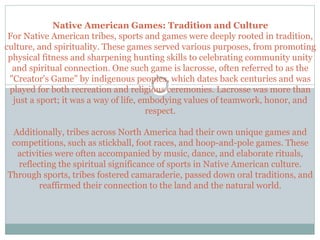 Early Sporting Traditions_ Native American Games and Colonial ...