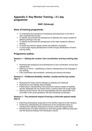 Early Support Guide To Key Worker Training[1] | PDF