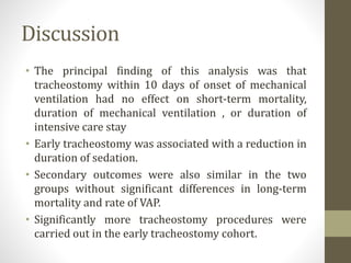 Early tracheostomy in critically ill patients | PPTX