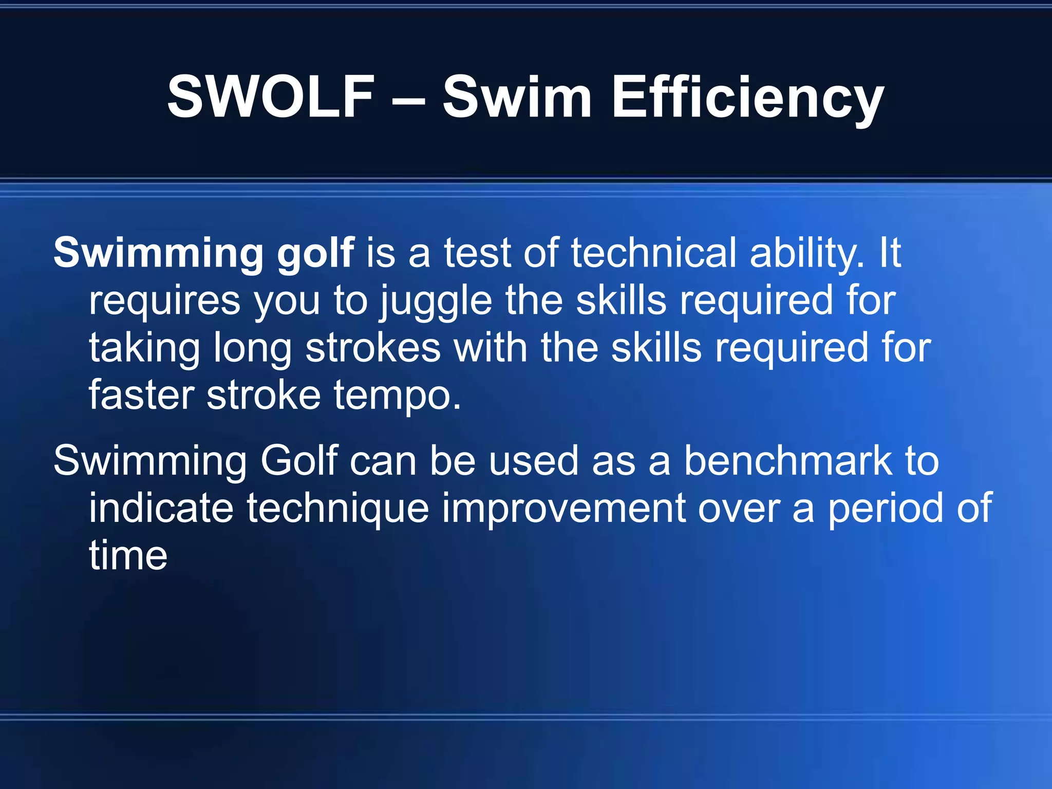Early vertical forearm and swolf technique | PPT