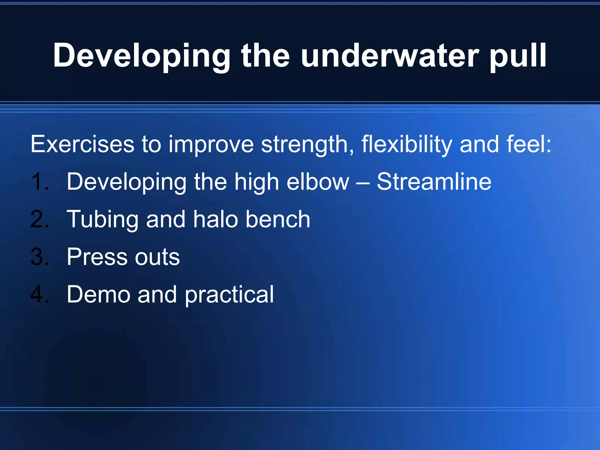 Early vertical forearm and swolf technique | PPT