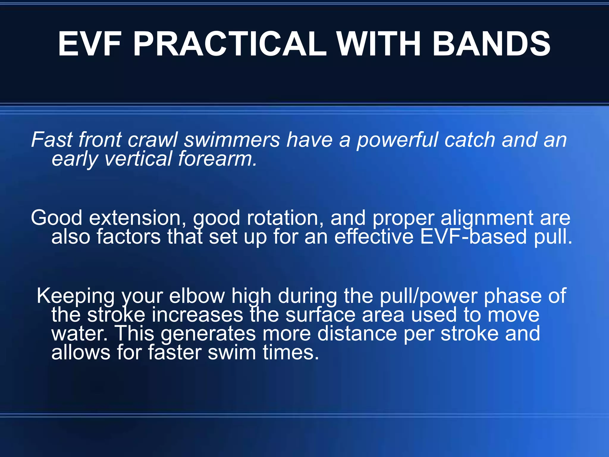 Early vertical forearm and swolf technique | PPT
