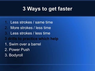 Early vertical forearm and swolf technique | PPT