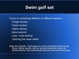 Early vertical forearm and swolf technique | PPT